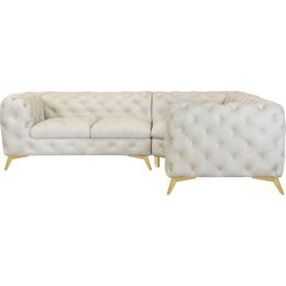 Home Affaire Chesterfield-Sofa »Ecksofa GLYNIS L-Form mit Wellenunterfederung, Maße B/T/H 264/204/75cm« aufwändige Knopfheftung, moderne...