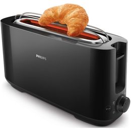 Philips Toaster »HD2590/90« 1 langer Schlitz für 2 Scheiben 950 W mit Aufwärm- und Auftaufunktion schwarz