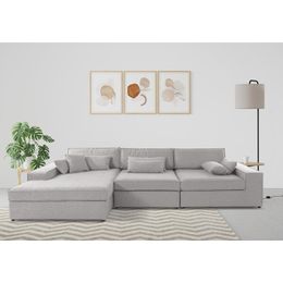OTTO home Ecksofa &raquo;Enid L-Form&laquo; 3 Teile, bestehend aus Modulen, in vielen Bez&uuml;gen, auch in Breitcord grau Baumwollmix (60% Baumwolle/40% Leinen);