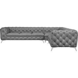 Home Affaire Chesterfield-Sofa »Ecksofa GLYNIS L-Form mit Wellenunterfederung, Maße B/T/H 323/264/75cm« aufwändige Knopfheftung, moderne...