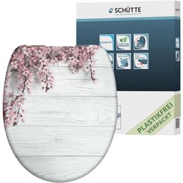 Schütte SCHÜTTE WC-Sitz »Flowers&Wood« Duroplast, Absenkautomatik, Motivdruck weiß/rosé;Holz