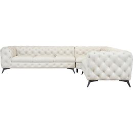 Home Affaire Chesterfield-Sofa &raquo;Ecksofa GLYNIS L-Form mit Wellenunterfederung, Ma&szlig;e B/T/H 323/264/75cm&laquo; aufw&auml;ndige Knopfheftung, moderne Chesterfield 