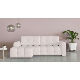 OTTO HOME Ecksofa »Manilla, wahlweise mit Bettfunktion, B/T/H 265/170/91 cm« L-Form mit Recamiere rechts/links bestellbar, Wellenunterfederung beige