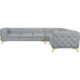 Home Affaire Chesterfield-Sofa »Ecksofa GLYNIS L-Form mit Wellenunterfederung, Maße B/T/H 323/264/75cm« aufwändige Knopfheftung, moderne...