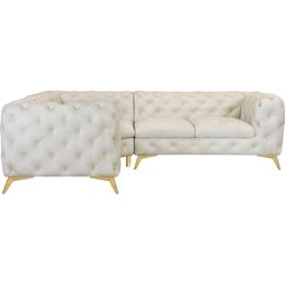 Home Affaire Chesterfield-Sofa »Ecksofa GLYNIS L-Form mit Wellenunterfederung, Maße B/T/H 264/204/75cm« aufwändige Knopfheftung, moderne...