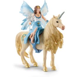 Schleich Spielfigur »BAYALA , Eyelas Ausritt auf Goldeinhorn (42508)« goldfarben/blau