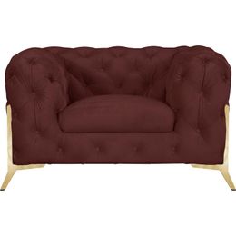 Home Affaire Chesterfield-Sessel &raquo;Amaury Sessel&laquo; aufw&auml;ndige Knopfheftung, moderne Chesterfield Optik, Fu&szlig;farbe w&auml;hlbar rosa Struktur (100% Polyester9;