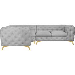 Home Affaire Chesterfield-Sofa »Ecksofa GLYNIS L-Form mit Wellenunterfederung, Maße B/T/H 264/204/75cm« aufwändige Knopfheftung, moderne...