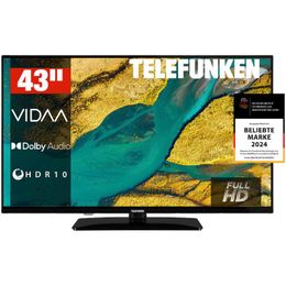 Telefunken LED-Fernseher »D43F75VM8CWI« 108 cm/43 ′′ Full HD Smart-TV schwarz WLAN, DLNA, 2x HDMI, USB, CI+ Modul-Schacht