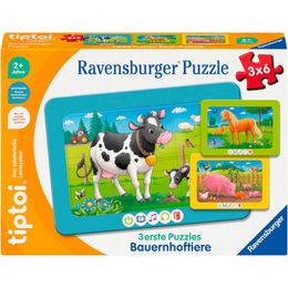 Ravensburger Puzzle »tiptoi 3 erste Puzzles: Bauernhoftiere« Made in Europe bunt