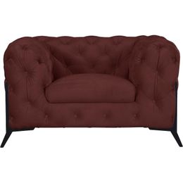 Home Affaire Chesterfield-Sessel &raquo;Amaury Sessel&laquo; aufw&auml;ndige Knopfheftung, moderne Chesterfield Optik, Fu&szlig;farbe w&auml;hlbar rosa Struktur (100% Polyester9;