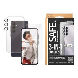 SAFE BY PANZERGLASS Displayschutzglas »3-in-1 Bundle Set Screen Protector, Case und Camera Lens Protector« für Samsung Galaxy A35 5G...