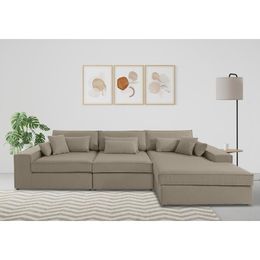 OTTO home Ecksofa &raquo;Enid L-Form&laquo; 3 Teile, bestehend aus Modulen, in vielen Bez&uuml;gen, auch in Breitcord grau Baumwollmix (60% Baumwolle/40% Leinen);