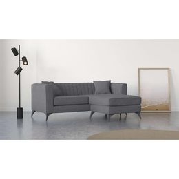 Home Affaire Ecksofa &raquo;MATTHEW L-Form ideal f&uuml;r kleine R&auml;ume, Ma&szlig;e B/T/H: 201/162/74 cm&laquo; elegantes Designsofa, feine Steppung im R&uuml;cken, incl. 