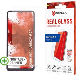 Displex Displayschutzfolie »Real Glass Samsung Galaxy A34 5G« für Samsung Galaxy A34 5G Transparent Einfache, blasenfreie Montage mit EASY-ON...
