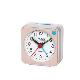 FILIUS zeitdesign Quarzwecker Wecker, Reisewecker, Schlafzimmer, Leuchtzeiger, schleichende Sekunde bronzefarben Handlicher Reisewecker