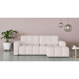 OTTO HOME Ecksofa »Manilla, wahlweise mit Bettfunktion, B/T/H 265/170/91 cm« L-Form mit Recamiere rechts/links bestellbar, Wellenunterfederung beige