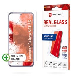 Displex Displayschutzglas »Real Glass« für Samsung Galaxy S21 5G 1 Stk. tlg. Displayschutzfolie Displayschutz kratzer-resistent 10H splitterfest...