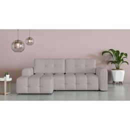 OTTO HOME Ecksofa »Manilla, wahlweise mit Bettfunktion, B/T/H 265/170/91 cm« L-Form mit Recamiere rechts/links bestellbar, Wellenunterfederung taupe