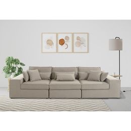 OTTO home 3-Sitzer &raquo;Florid&laquo; 3 Teile, bestehend aus Modulen, viele Bezugsqualit&auml;ten, auch in Cord grau Baumwollmix (60% Baumwolle/40% Leinen);Struktur 