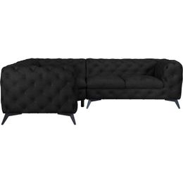 Home Affaire Chesterfield-Sofa &raquo;Ecksofa GLYNIS L-Form mit Wellenunterfederung, Ma&szlig;e B/T/H 323/264/75cm&laquo; aufw&auml;ndige Knopfheftung, moderne Chesterfield 