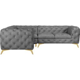 Home Affaire Chesterfield-Sofa »Ecksofa GLYNIS L-Form mit Wellenunterfederung, Maße B/T/H 264/204/75cm« aufwändige Knopfheftung, moderne...