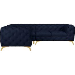 Home Affaire Chesterfield-Sofa »Ecksofa GLYNIS L-Form mit Wellenunterfederung, Maße B/T/H 264/204/75cm« aufwändige Knopfheftung, moderne...