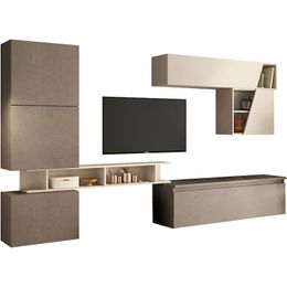 Inosign Wohnwand »Infinity, 7tlg. Breite 285 cm, moderne Mediawand« 7 Stk. tlg. Bronzo / Cashmere Für ein wohnliches und stilvolles Ambiente sorgt...