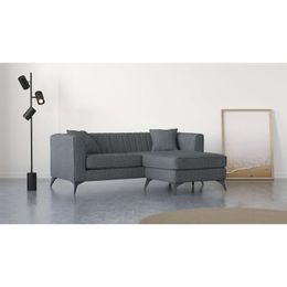 Home Affaire Ecksofa &raquo;MATTHEW L-Form ideal f&uuml;r kleine R&auml;ume, Ma&szlig;e B/T/H: 201/162/74 cm&laquo; elegantes Designsofa, feine Steppung im R&uuml;cken, incl. 
