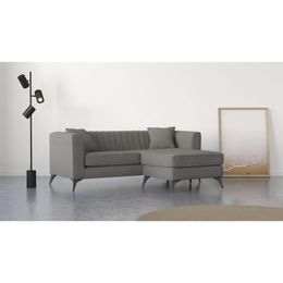 Home Affaire Ecksofa &raquo;MATTHEW L-Form ideal f&uuml;r kleine R&auml;ume, Ma&szlig;e B/T/H: 201/162/74 cm&laquo; elegantes Designsofa, feine Steppung im R&uuml;cken, incl. 