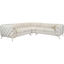 Home Affaire Chesterfield-Sofa »Ecksofa GLYNIS L-Form mit Wellenunterfederung, Maße B/T/H 264/264/75cm« aufwändige Knopfheftung, moderne...