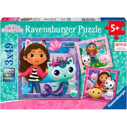 Ravensburger Puzzle »Spielzeit mit Gabby« 3 x 49 Teile; Made in Europe bunt