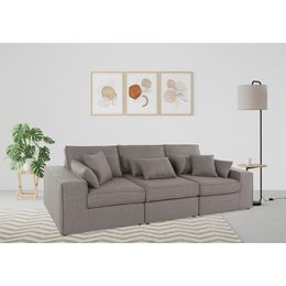 OTTO home 3-Sitzer &raquo;Florid&laquo; 3 Teile, bestehend aus Modulen, viele Bezugsqualit&auml;ten, auch in Cord beige Baumwollmix (60% Baumwolle/40% Leinen);Struktur