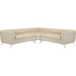 Home Affaire Chesterfield-Sofa »Ecksofa GLYNIS L-Form mit Wellenunterfederung, Maße B/T/H 264/264/75cm« aufwändige Knopfheftung, moderne...