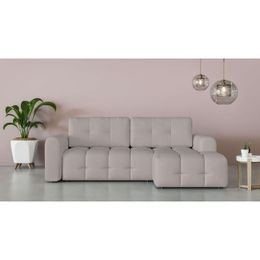OTTO HOME Ecksofa »Manilla, wahlweise mit Bettfunktion, B/T/H 265/170/91 cm« L-Form mit Recamiere rechts/links bestellbar, Wellenunterfederung taupe