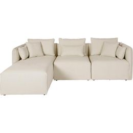 OTTO home Ecksofa &raquo;N&ouml;re L-Form&laquo; 3 Teile, in vielen Bezugsqualit&auml;ten und Farben. Modulteile s. "N&ouml;re" beige Samtoptik (100% Polyester);Struktur (100% 