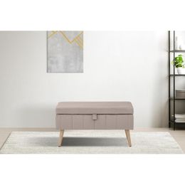 OTTO HOME Truhenbank »AMIRA Sitzbank mit Stauraum, Maße B/T/H: 81/36/43 cm« mit Staufach, in 3 Bezugsqualitäten mit feiner Steppung beige