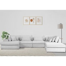 OTTO home Wohnlandschaft &raquo;Florid U-Form&laquo; 6 Teile, bestehend aus Modulen, viele Bezugsqualit&auml;ten, auch in Cord beige Baumwollmix (60% Baumwolle/40% 