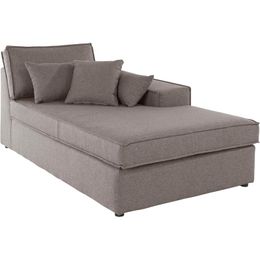 OTTO home Ottomane &raquo;Florid&laquo; einzeln stellbar oder als Teil eines Modulsofas, auch in Cord beige Baumwollmix (60% Baumwolle/40% Leinen);Struktur fein (