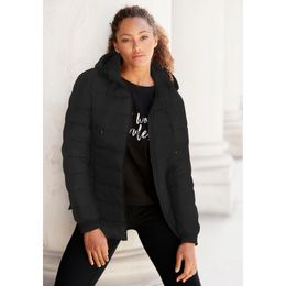Lascana Steppjacke mit Kapuze wind -und wasserabweisend Schwarz 36 36 Gesteppte Jacke