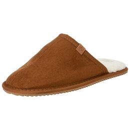 Apollo Pantoffel 2 tlg. aus Wildlederimitat mit Gummisohle cognac 39/40 39/40 DAMEN SLIPPERS von Apollo