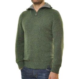 Ragman Troyer Grün 50 50 Tweed-Strick