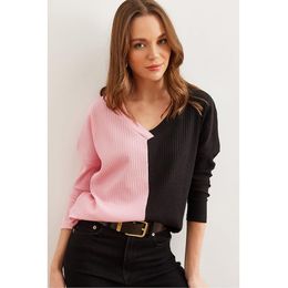 Trendyol Bluse in Schwarz/ Rosa - 53% | Größe L | Damen-blusen