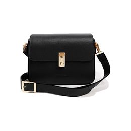 Lia Biassoni Leder-Umhängetasche in Schwarz - (B)22 x (H)16 x (T)7 cm - 78% | Damen-taschen