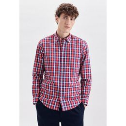 Seidensticker Businesshemd &raquo;Schwarze Rose&laquo; Regular Langarm Button-Down-Kragen Karo rot XXL (45-46) - normale &Auml;rmell&auml;ngen normale &Auml;rmell&auml;ngen XXL...