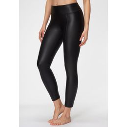 Lascana Thermoleggings mit weich angerauter Innenseite schwarz 32/34 - N-Gr N-Gr 32/34 Glanzleggings mit breitem, weichen Bund