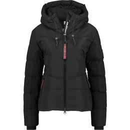 alife and kickin Alife & Kickin Damen Winterjacke &raquo;Damen MicaelaAK A&laquo; Kurze warme Jacke mit gef&uuml;tterten Rei&szlig;verschlusstaschen und Kapuze schwarz S