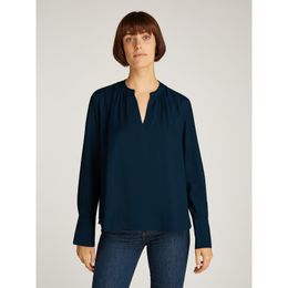 Tommy Hilfiger Langarmbluse &raquo;SOFT VIS V NECK LS BLOUSE&laquo; mit Raffungen Dark Night Navy 40 40 Elegante Bluse von Tommy Hilfiger
