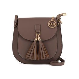 Mia Tomazzi Leder-Umhängetasche "Farsaglia" in Braun - (B)21 x (H)23 x (T)8 cm - 80% | Damen-taschen