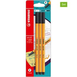 Stabilo 2er-Set: Fineliner ''Stabilo point 88'' in Schwarz - 2 x 3 Stück - 66% | Schulzubehoer